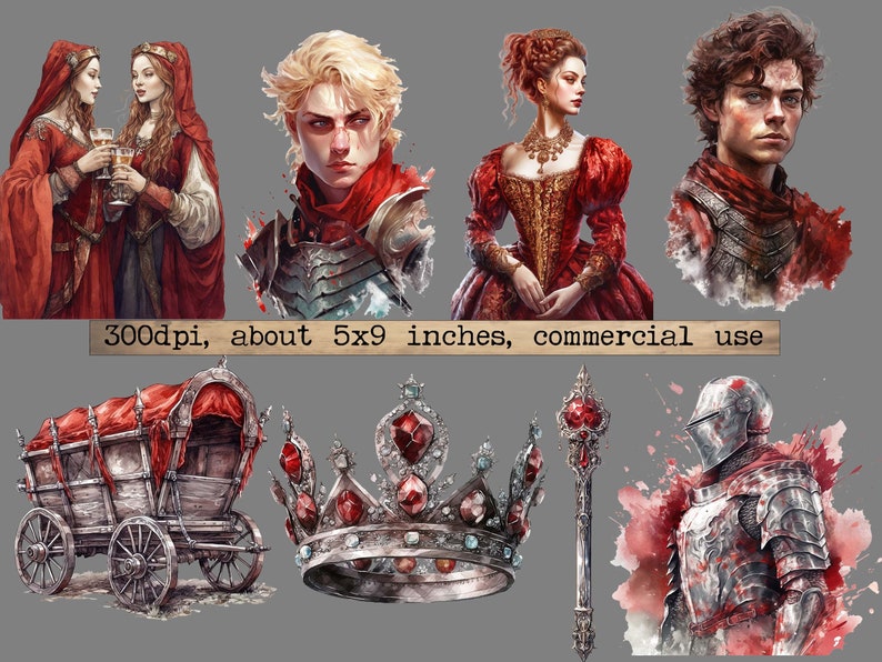 60 Medieval Watercolor Bundle Knights Ladies Castles - Etsy