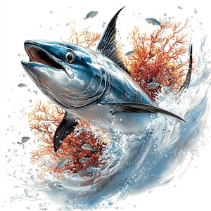 JPEG Tuna Fish Clipart Bundle Tuna Graphics Tuna Illustration ...