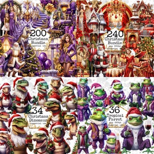 PNG Christmas Clipart Bundle: Diverse PNG Images, Matching Color ...
