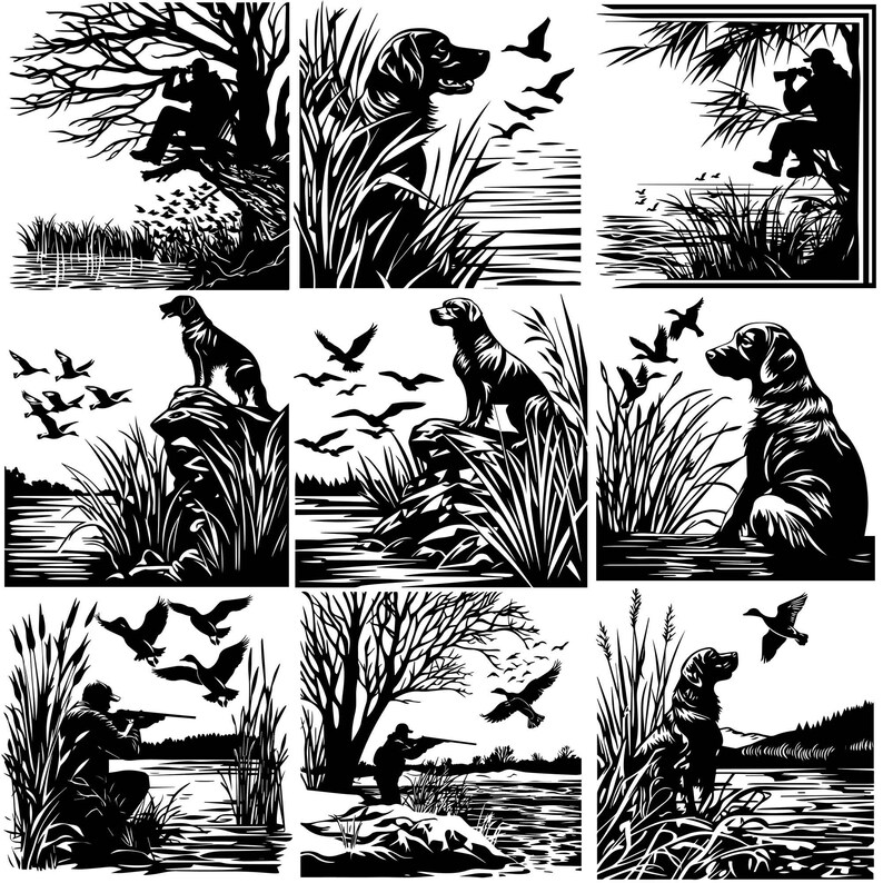 90 Mallard Duck Hunting Svg, Dxf, Eps, Ai, Pdf, Jpg Png Hunter Svg, Dxf ...