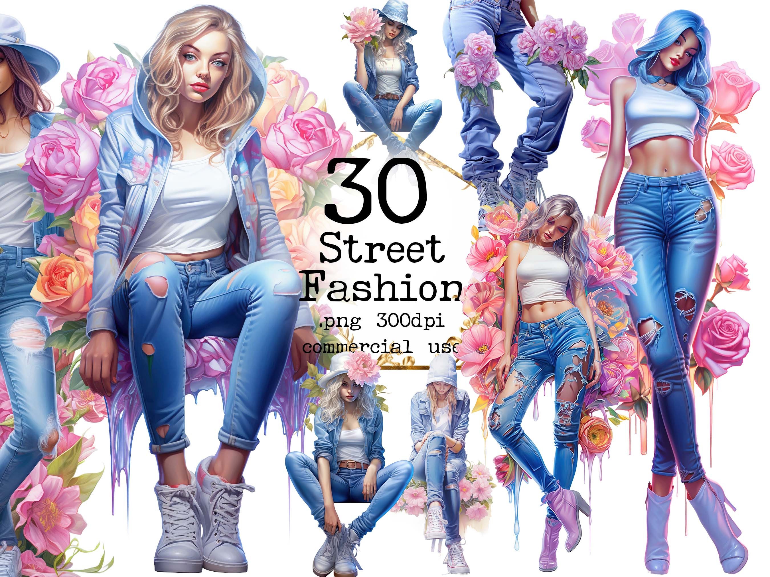 PNG Fashion Girl Watercolor Clipart Bundle Girl Boss Clipart Boss Lady ...