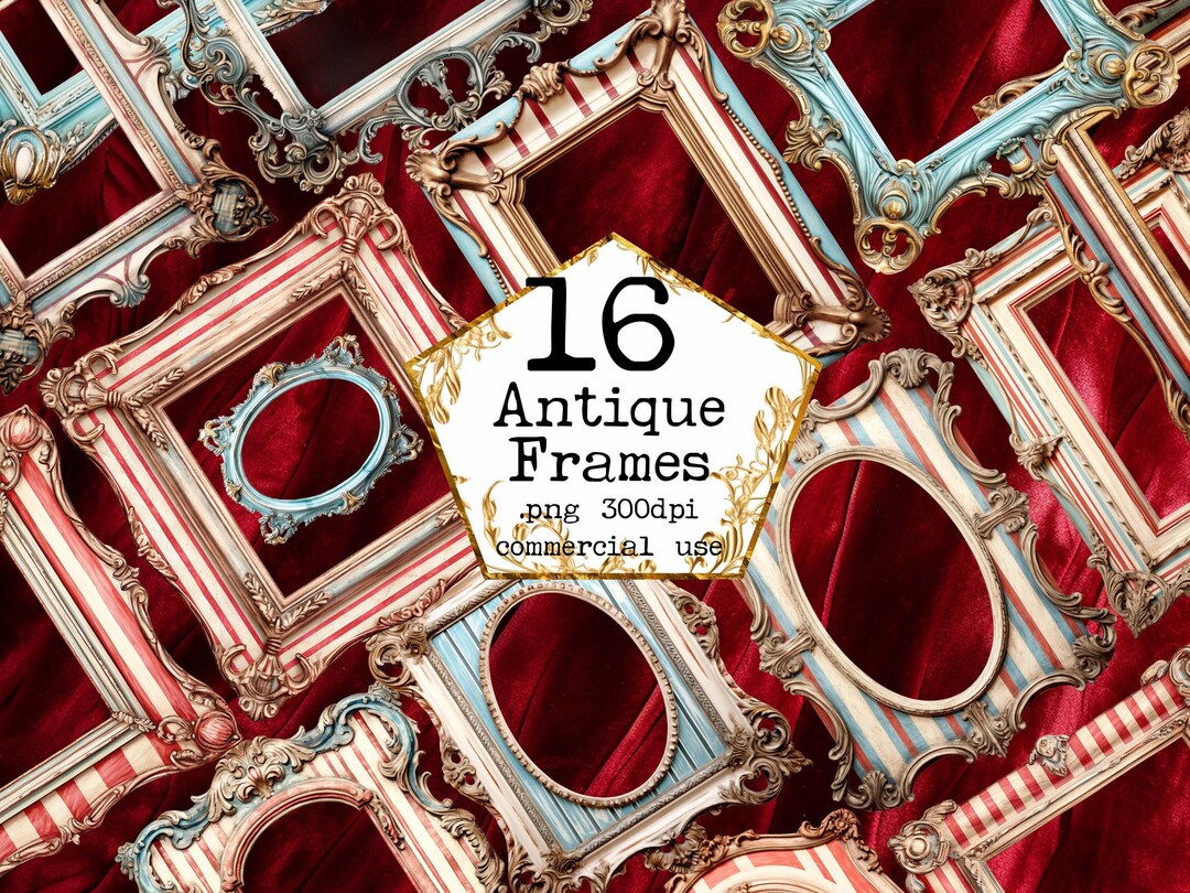 Rococo Picture Frames Clipart Bundle Patina Frames Antique Frame ...