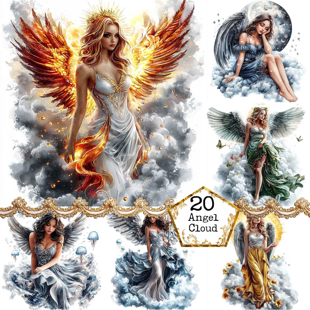 JPEG Cloud Fairy Ruler of the Elements Clipart Bundle Fairy Clipart ...