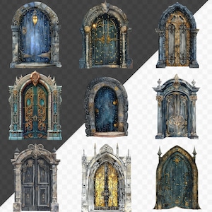 Celestial Doors Magical Fantasy Doors Clipart Bundle PNG Fairy Doors ...