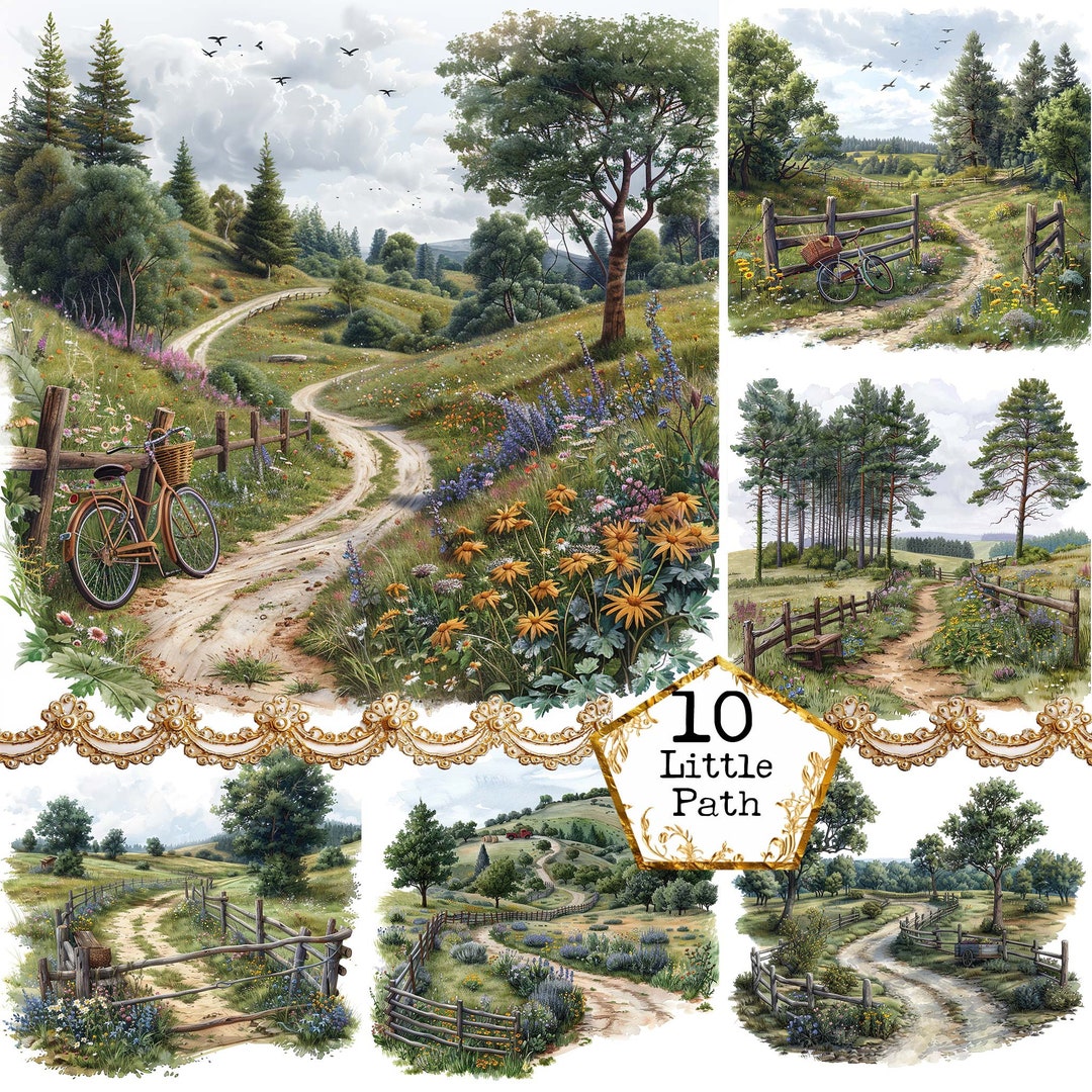 JPEG Little Path Clipart Bundle JPEG Landscape Clipart Commercial Use ...
