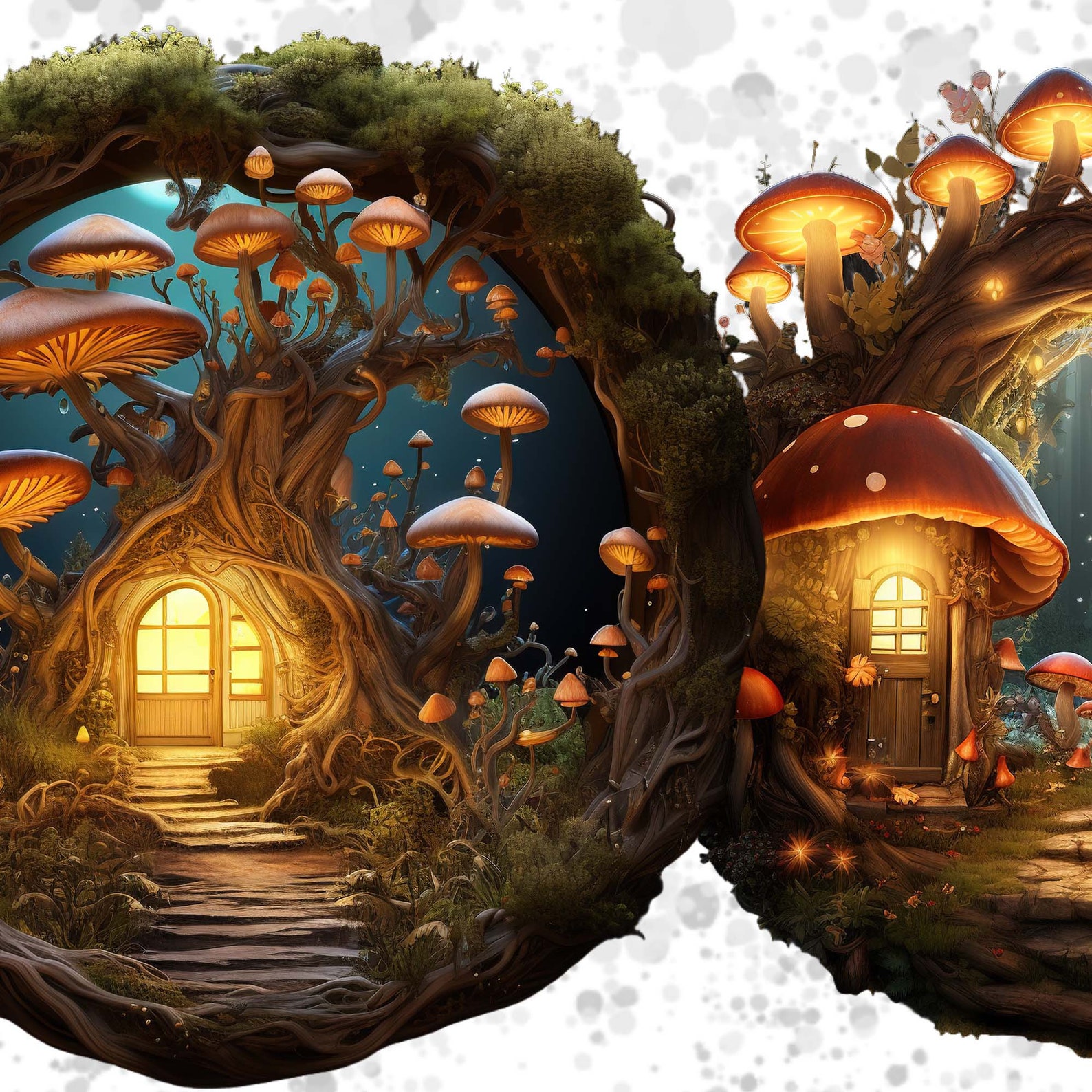 PNG Magical Forest Clipart Bundle PNG Magical Mushroom Enchanted Forest ...