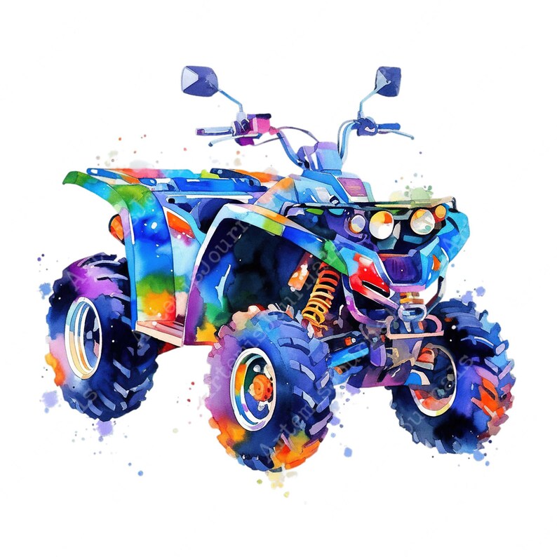 Watercolor Quad Bike - Clipart Bundle Sport Vehicle Instant Download in ...