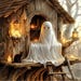 JPEG Spooky Ghost Scenes Backgrounds Cozy Ghost at Home Day off Funny ...