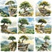JPG Watercolor Tree on a Cliff Clipart Bundle JPEG Landscape Clipart ...