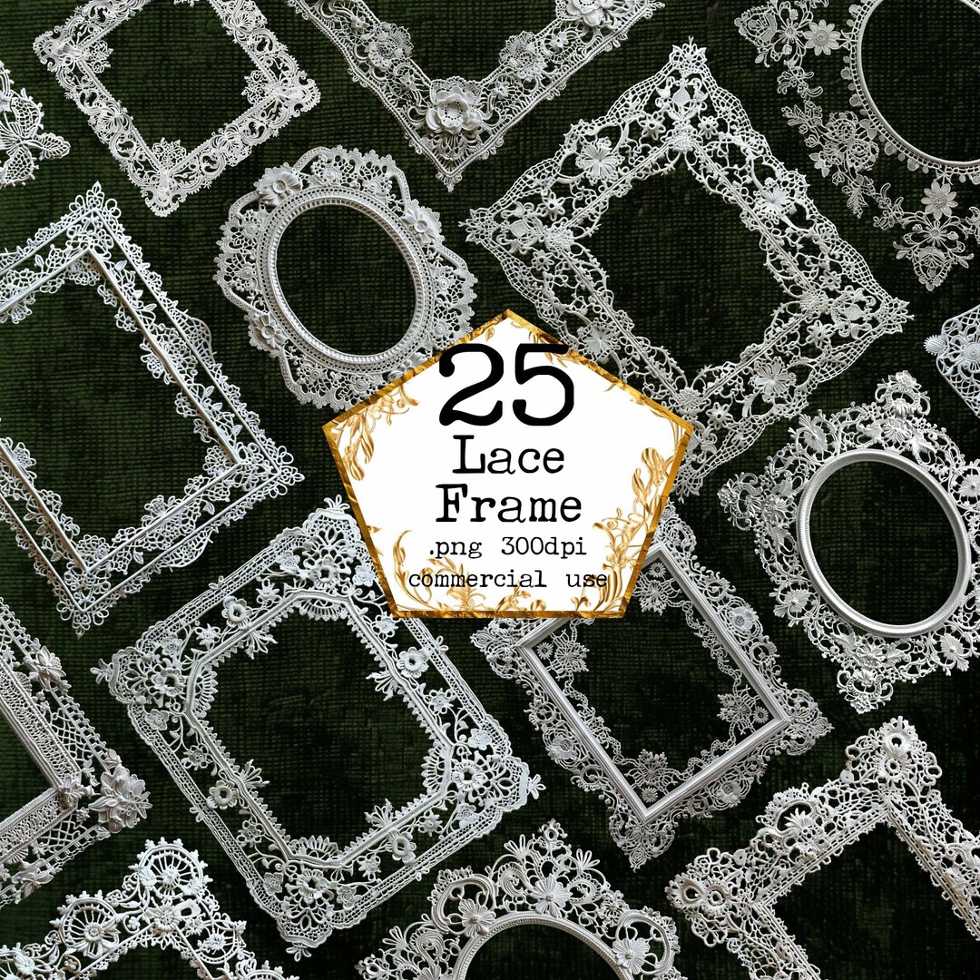 Lace Frames Clipart Vintage Clipart Graphics Lace Borders Lace Clipart ...