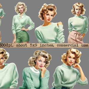 PNG Winter Pin up Clipart PNG Bundle Fashion Girl Clipart Bundle ...