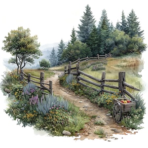 JPEG Little Path Clipart Bundle JPEG Landscape Clipart Commercial Use Grass Clipart Instant ...