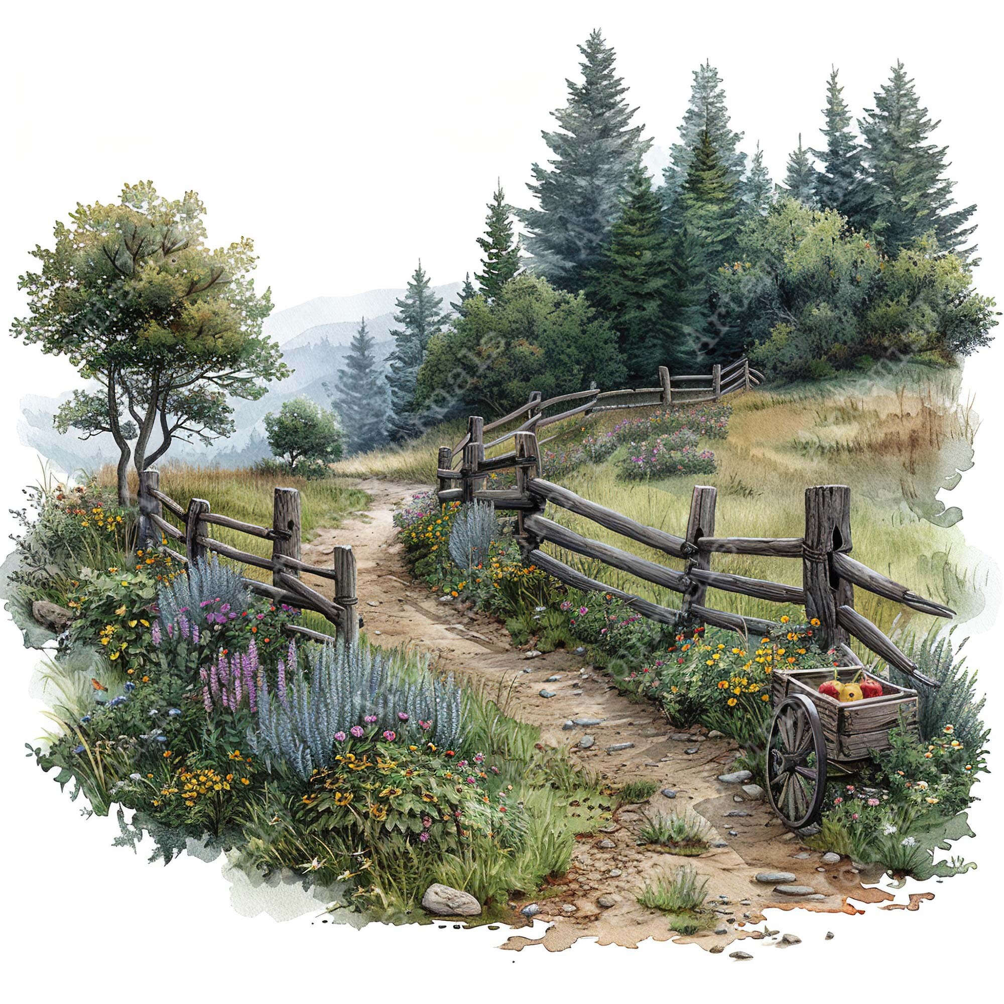 JPEG Little Path Clipart Bundle JPEG Landscape Clipart Commercial Use ...