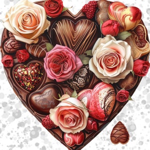 Chocolate Heart Clipart Bundle Valentine Clipart PNG Commercial Use ...