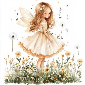 JPEG Spring Fairy Clipart Bundle Instant Download Spring Flowers White ...