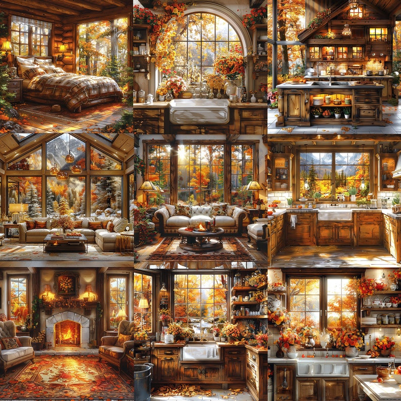 PNG Night Log Interior Cabin Bundle JPEG, Cabin in the Woods, Houses ...