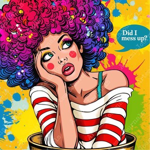 JPG Overthinker Retro Comic Style Pop Art Girls Bundle Pop Art Girl ...