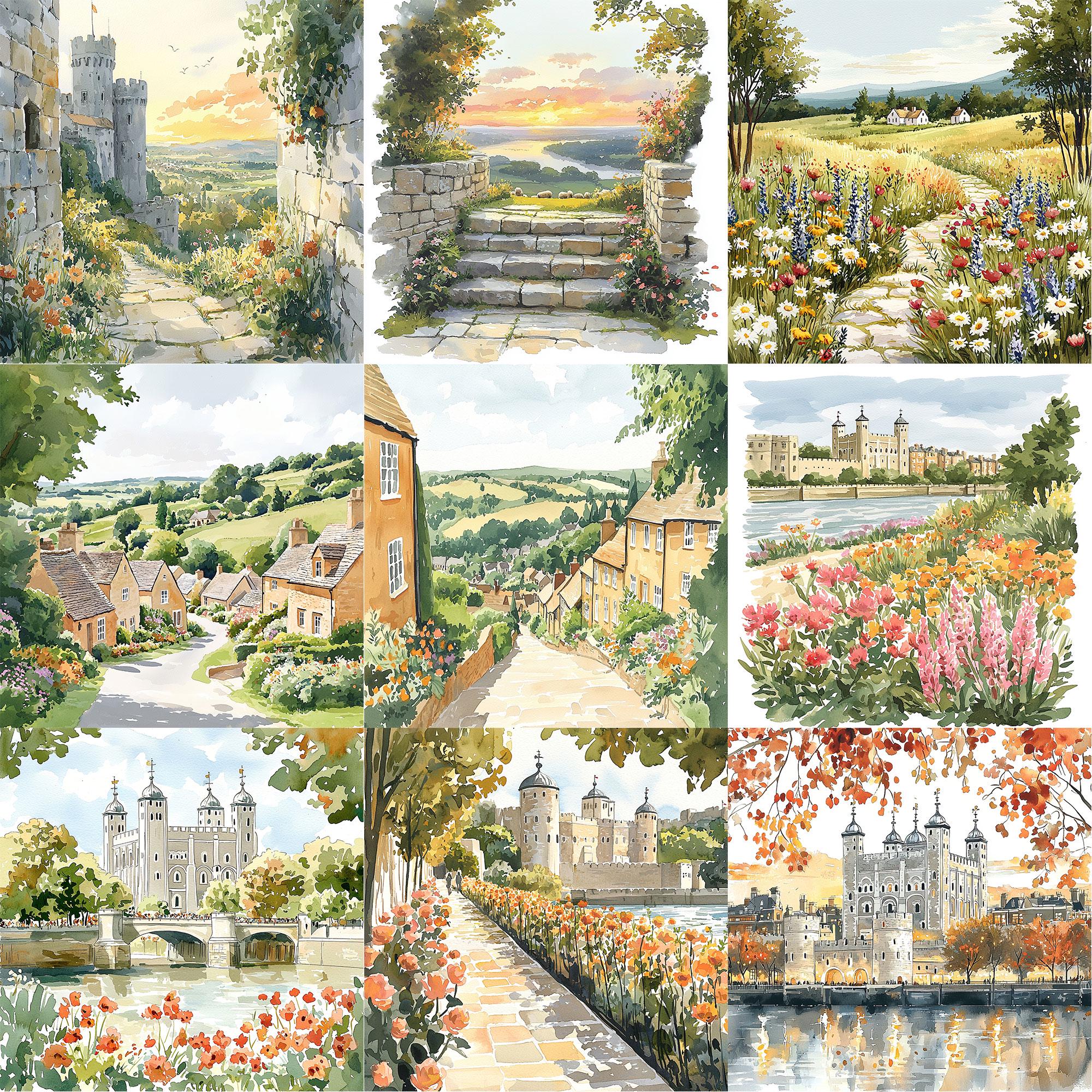 JPEG Watercolor United Kingdom Clipart Bundle USA Clipart City Clipart ...