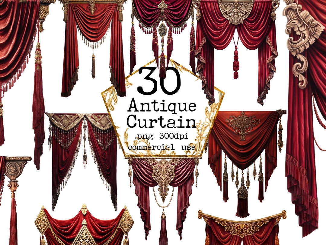 PNG Antique Red Curtains Clipart Graphics Stage Curtains Theater ...