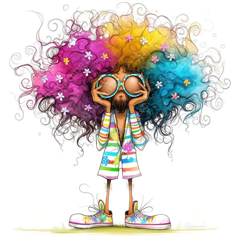 JPEG Quirky Man Clipart Bundle Whimsical Man Urban Man With Beard Funny ...