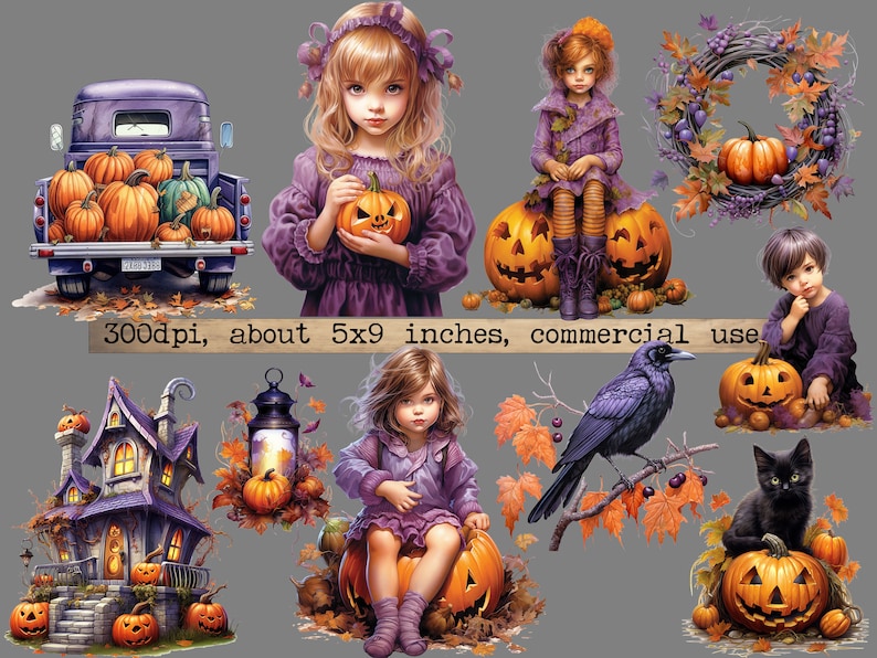 Big Halloween Bundle Clipart, Transparent PNG, Pumpkin, Haunted Mansion ...