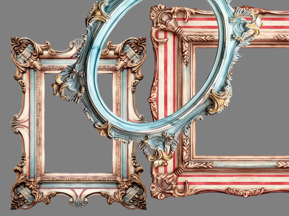Rococo Picture Frames Clipart Bundle Patina Frames Antique Frame ...