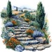 JPEG Watercolor Garden Overgrown Path With Flowers Clipart Bundle JPEG ...