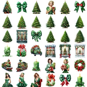 PNG Christmas Clipart Bundle: Diverse PNG Images, Matching Color ...