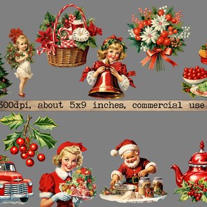 Big Retro Christmas Bundle Clipart Bundle Retro Illustration PNG ...