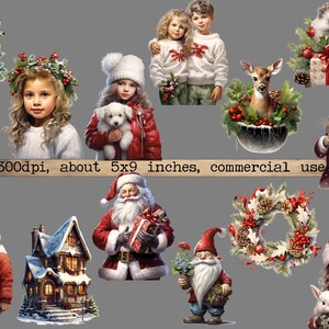 Big Christmas Bundle Clipart Transparent PNG, Little Girls, Christmas ...