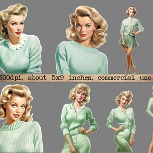 PNG Winter Pin up Clipart PNG Bundle Fashion Girl Clipart Bundle ...