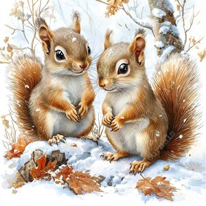JPEG Squirrels Digital Background Woodland Animals Forest Clipart ...