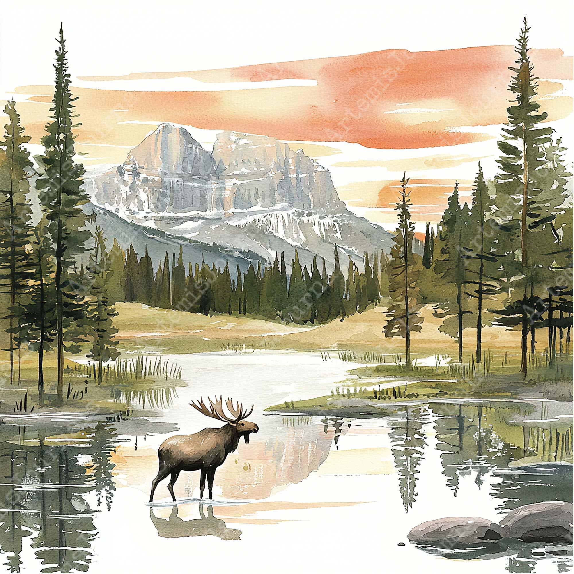 JPEG Watercolor Alaska Clipart Bundle City Clipart Landscape Clipart ...