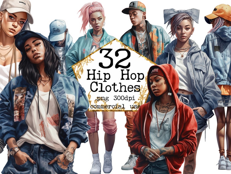 Hip Hop Clothes Street Style Hip Hop Dancer Watercolor - Etsy