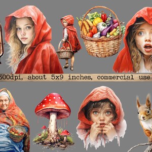 Little Red Riding Hood Bundle PNG, Transparent Clipart, Wolf, Fairy ...
