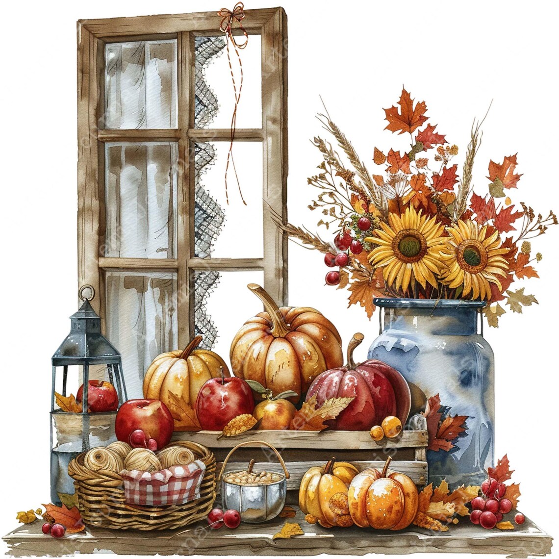 PNG Harvest Display Clipart Bundle Autumn Harvest Clipart Fall Clipart ...
