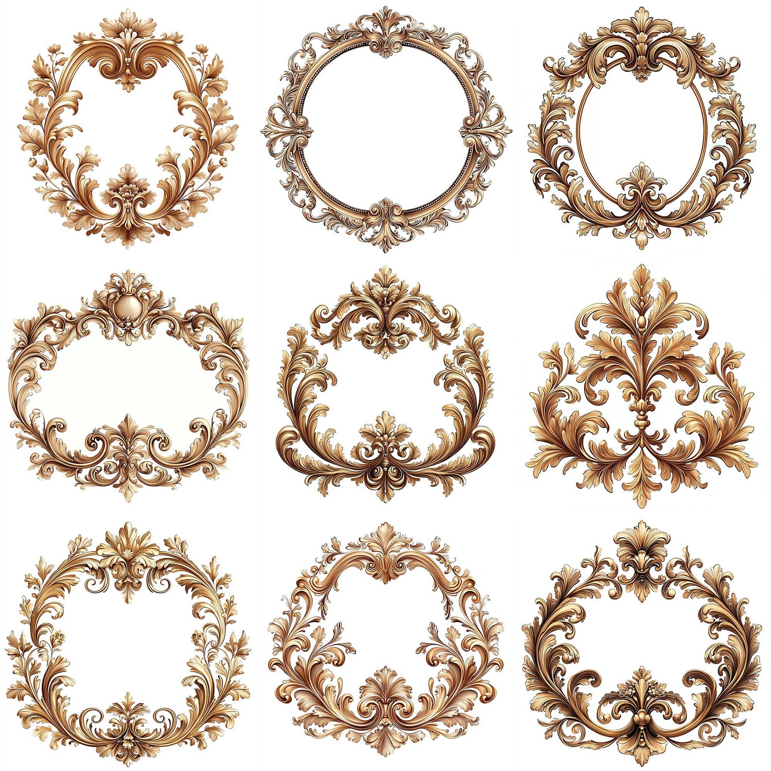 Bronze Corners Clipart Bundle Borders JPEG Ornaments Clipart Vintage ...