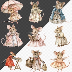 Fairytale Mice Watercolor Clipart Fairytale Clipart PNG Fantasy Mice ...