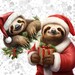 Christmas Sloth Clipart Bundle PNG for Commercial Use Animal Clipart ...