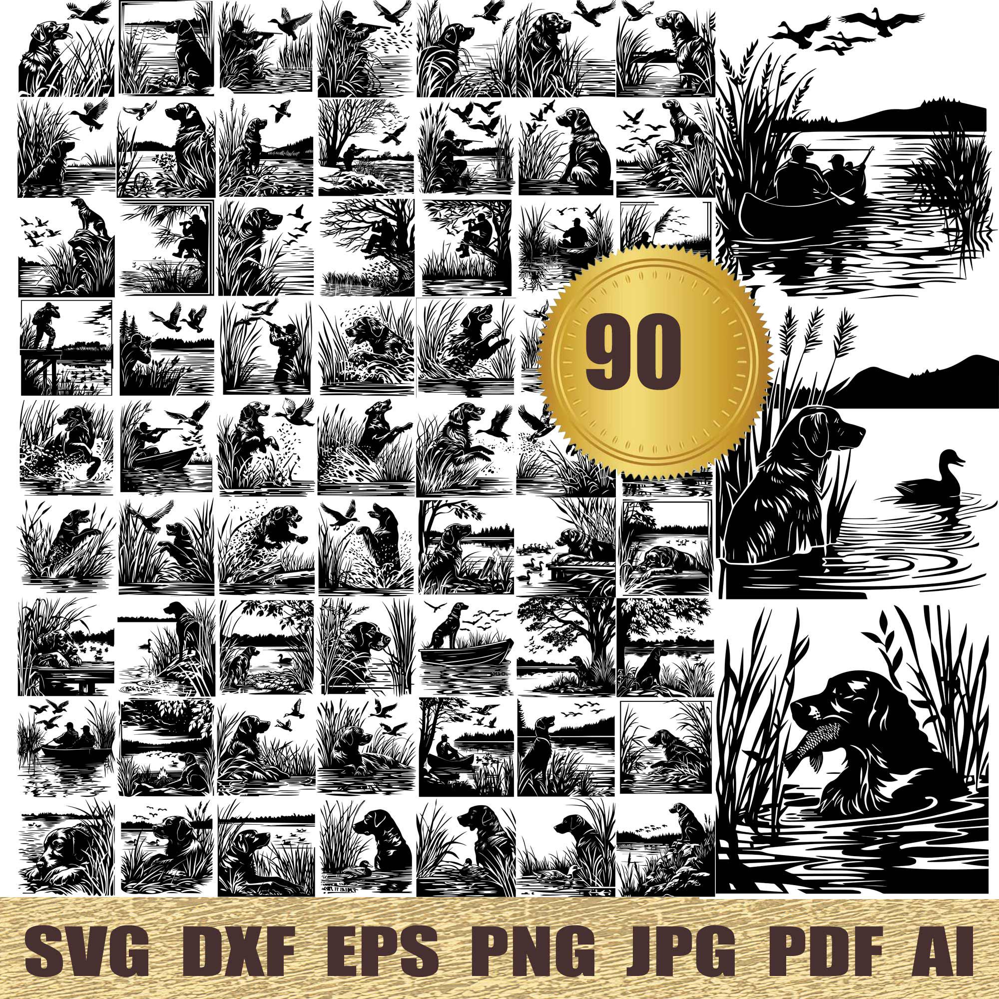 90 Mallard Duck Hunting Svg, Dxf, Eps, Ai, Pdf, Jpg Png Hunter Svg, Dxf ...