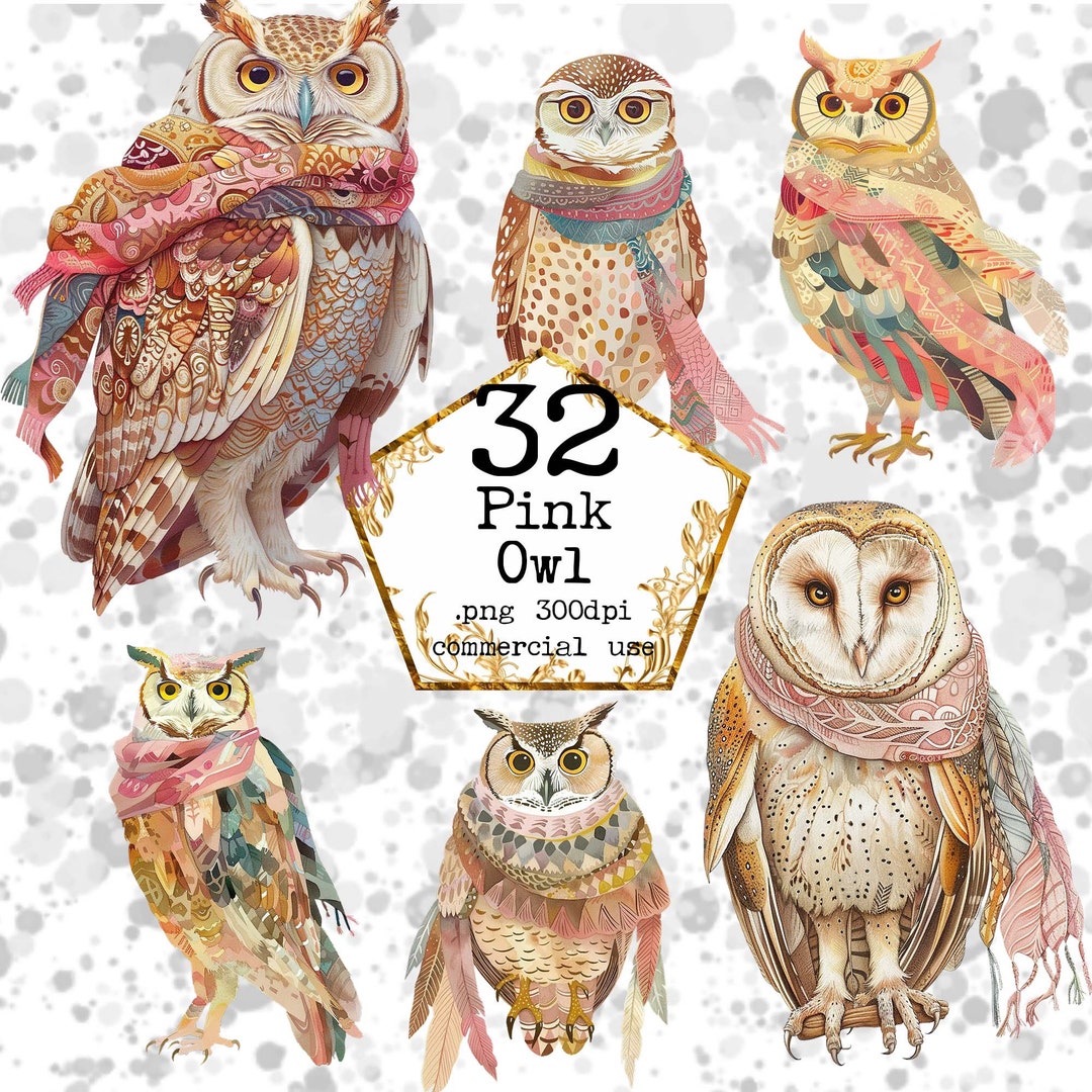 PNG Watercolor Owl Clipart Bundle Vintage Owl PNG Royal Owls Watercolor ...