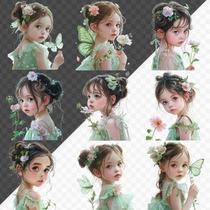 PNG Spring Girl Clipart Bundle Floral Girl Cute Little Child PNG ...