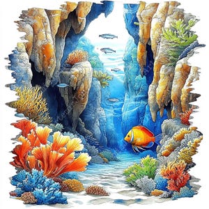 JPEG Watercolor Fish Clipart Bundle Watercolor Sea Watercolor Ocean ...