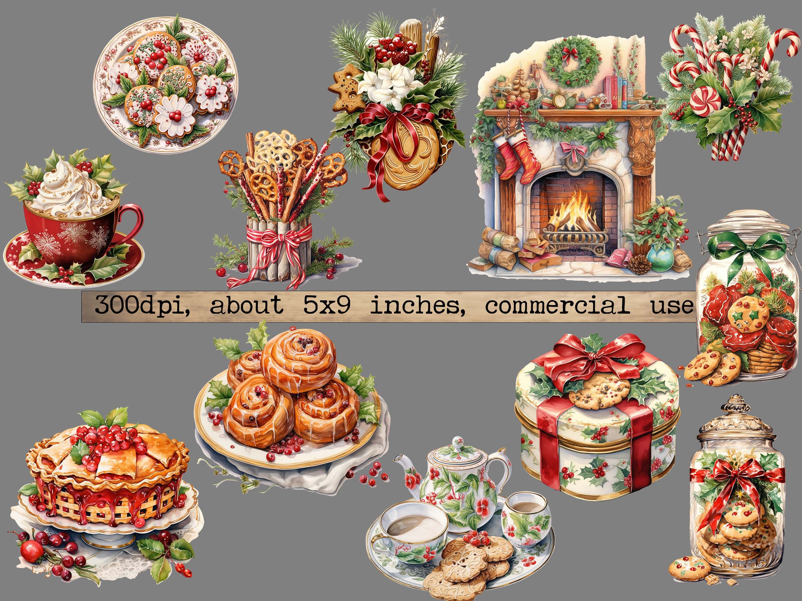 PNG Christmas Treats Clipart Bundle Cake PNG Tea Kettle Pie Cookie ...