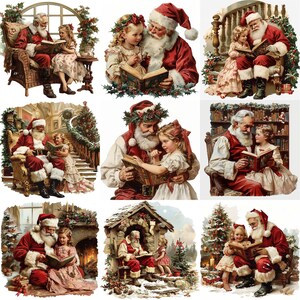 JPEG Vintage Christmas Santa Backgrounds Winter Bookworm Christmas ...