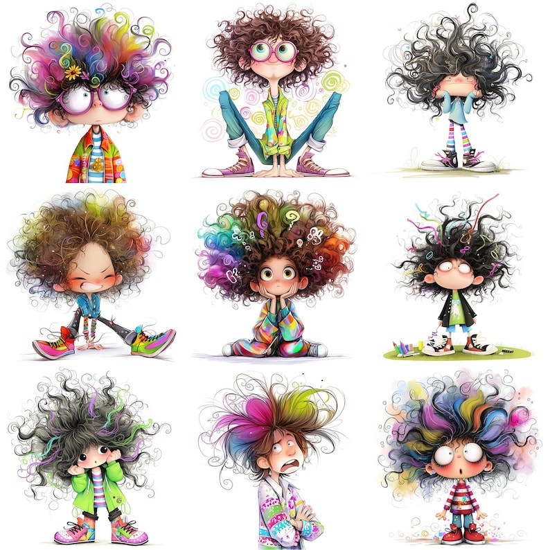 JPEG Quirky Man Clipart Bundle Whimsical Man Urban Man With Beard Funny ...
