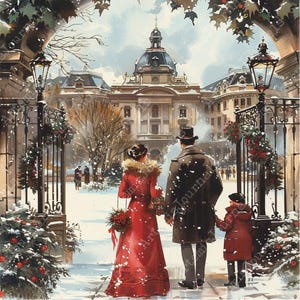 JPEG Watercolor Victorian Christmas Backgrounds Vintage Christmas ...