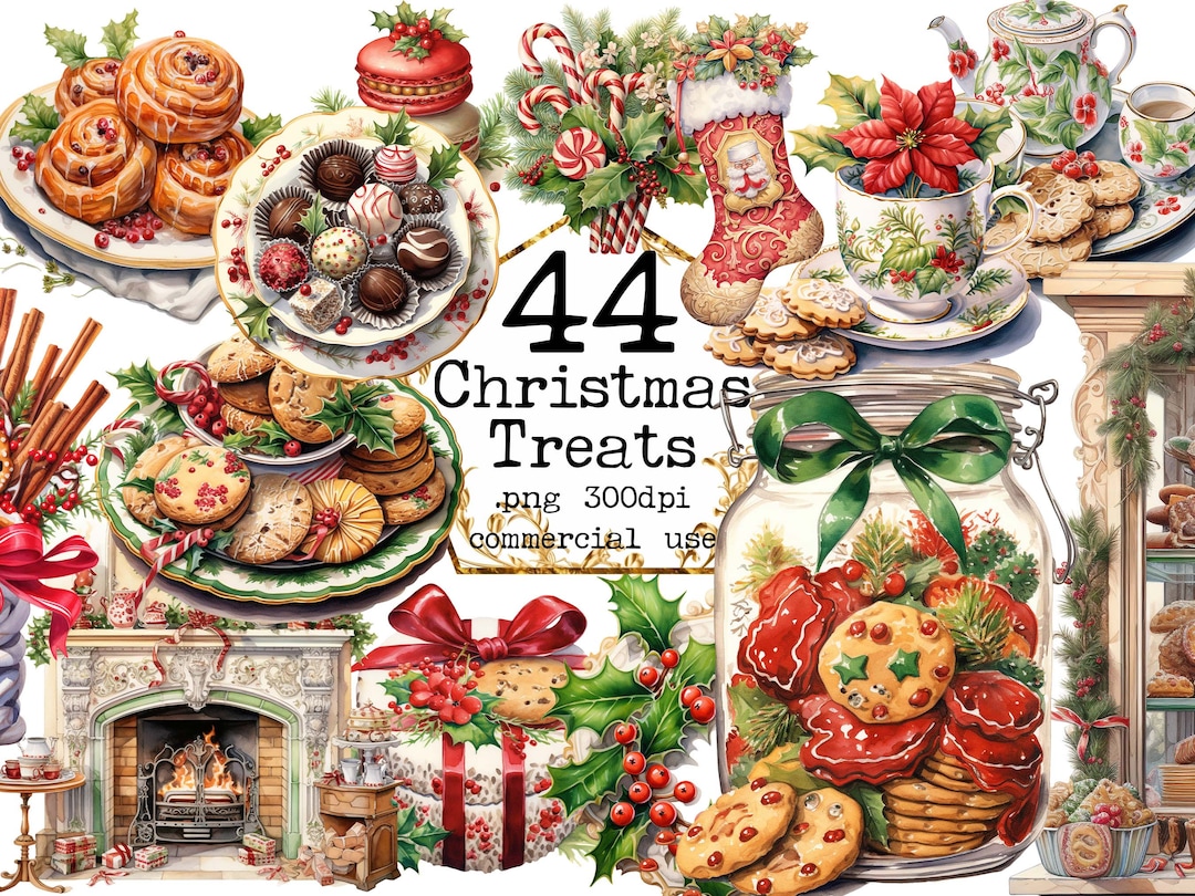 PNG Christmas Treats Clipart Bundle Cake PNG Tea Kettle Pie Cookie ...