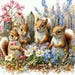 JPEG Squirrels Digital Background Woodland Animals Forest Clipart ...