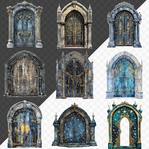Celestial Doors Magical Fantasy Doors Clipart Bundle PNG Fairy Doors ...